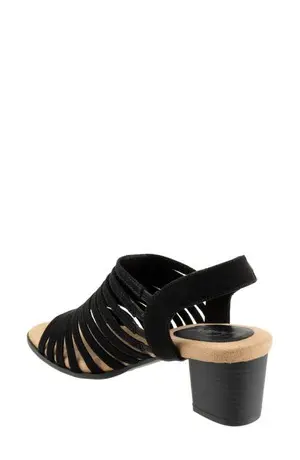 Trotters Midge Slingback Sandal - Black Suede