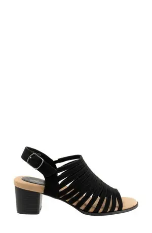 Trotters Midge Slingback Sandal - Black Suede