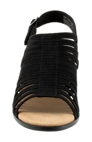 Trotters Midge Slingback Sandal - Black Suede