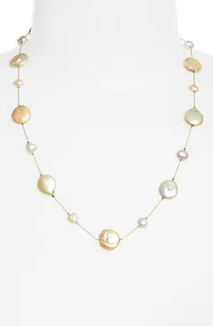 ISSHI Desnuda Pearl Station Necklace - Shimmer