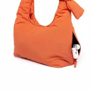 LEFRIK Biwa Puffy Mini Bag Quilted, Knotted, Adjustable Shoulder And Messenger Bag - Koi