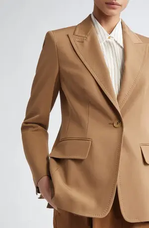 Max Mara Palchi Virgin Wool Blazer - Camel