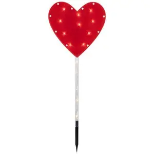 NORTHLIGHT Lighted Heart Valentine's Day Outdoor Pathway Markers28.75"set Of 4