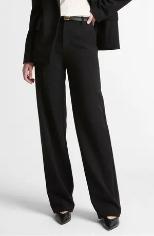 Vince Elsa High-rise Straight-leg Trousers - Black