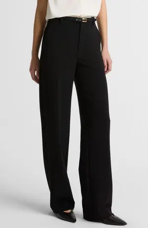 Vince Elsa High-rise Straight-leg Trousers - Black