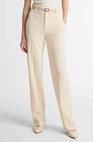 Vince Elsa High-rise Straight-leg Trousers - Ecru