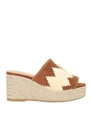 CastaÑer Two-tone Embroidered Wedge Espadrille Sandals - Brown