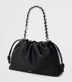 Loewe Large Leather Flamenco Shoulder Bag - Black