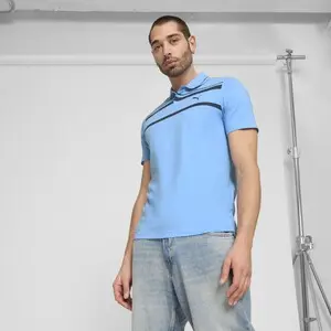 PUMA Ess Elevated Polo Shirt - Team Light Blue