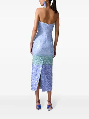 Carolina Herrera Sequinned Ombré Midi Dress - Blue