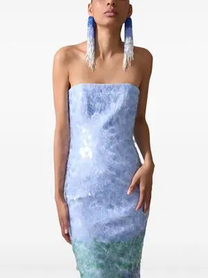 Carolina Herrera Sequinned Ombré Midi Dress - Blue