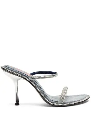 DIESEL® D-havanna Denim Mules - Silver