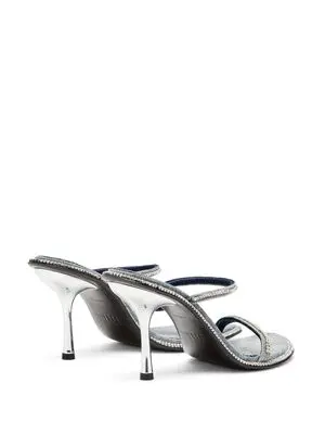 DIESEL® D-havanna Denim Mules - Silver