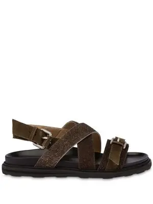 Moschino Buckled Suede Sandals