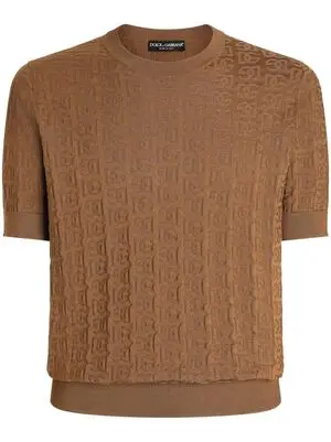 Dolce & Gabbana Logo-jacquard T-shirt - Neutrals