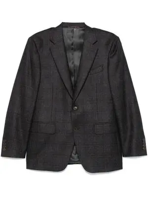 Canali Check-pattern Blazer - Blue