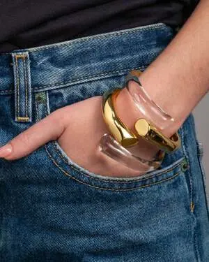 Alexis Bittar Liquid Lucite Bypass Hinge Bracelet - Clear