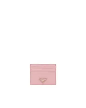 Prada Saffiano Leather Card Holder Pink