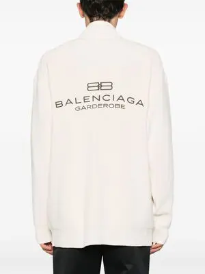 Balenciaga Zip-up Cardigan - White