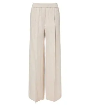 Brunello Cucinelli Wide-leg Linen Pants - Neutrals