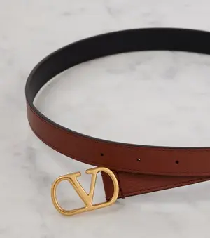 Valentino Garavani Vlogo Signature Leather Belt - Brown