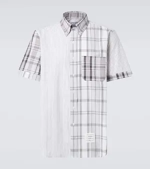 Thom Browne Striped Patchwork Cotton Shirt