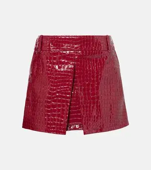 TOM FORD Croc-effect Mini Skirt - Red