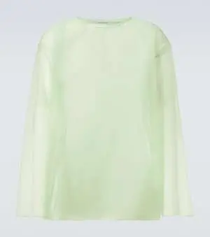 Dries Van Noten Oversized Sheer Top - Turquoise