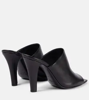 Saint Laurent Jill 95 Leather Mules - Black