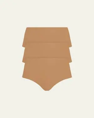 Commando Classic High-rise Microfiber Bikini Briefs, Pack Of 3 - Beige