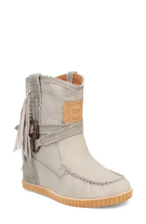 Women's White Fringe Boots
