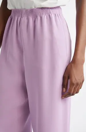 Valentino Garavani Silk Cady Couture Wide Leg Pants