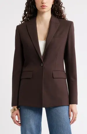 Nordstrom Ingrid Classic Fit Blazer - Brown Mole