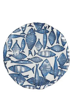 VIETRI Isola Round Glass Platter - Blue