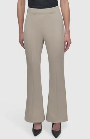 Dkny Wide-leg Scuba Knit Trousers - Pebble
