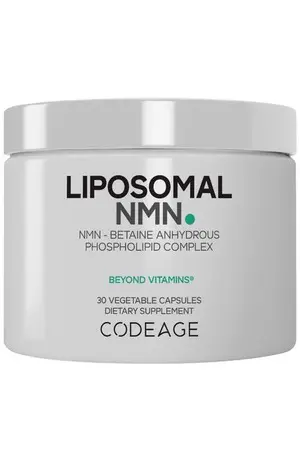 CODEAGE Liposomal Nmn & Betaine Anhydrous Tmg Capsules Supplement, Nad + Precursor, Vegan - White