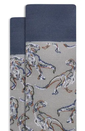 Bugatchi Dinosaur Patterned Dress Socks