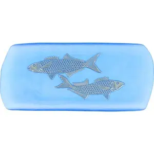 VIETRI Isola Medium Glass Serving Tray - Blue