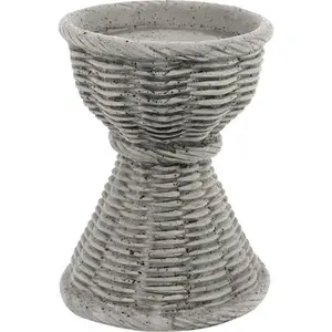 VIETRI Casa Short Candlestick - Dark Grey