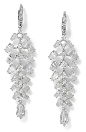 Nadri Luxor Mobile Drop Earrings - Rhodium