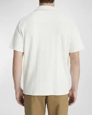 Vince Apos;s Stretch Boucle Camp Shirt - Bone
