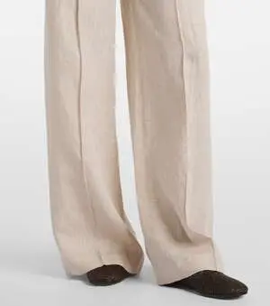 Brunello Cucinelli Linen Wide-leg Pants