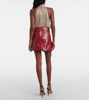 TOM FORD Croc-effect Leather Miniskirt