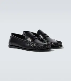 Saint Laurent Laurent Leather Penny Loafers