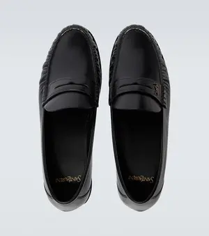 Saint Laurent Laurent Leather Penny Loafers