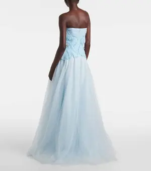 Costarellos Edra Floral Tulle Gown