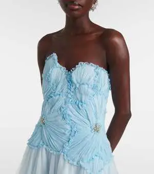 Costarellos Edra Floral Tulle Gown
