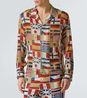 BODE International Printed Silk Shirt