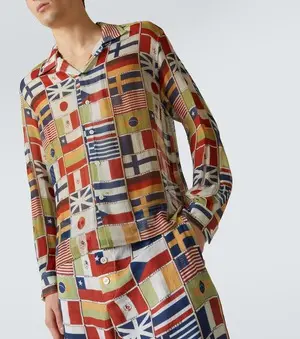 BODE International Printed Silk Shirt