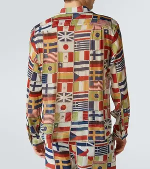 BODE International Printed Silk Shirt